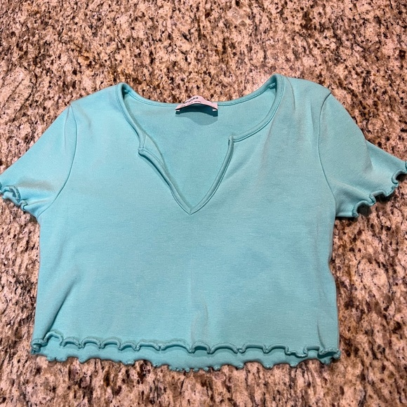 Bershka | Tops | Bershka Notch Crop Top | Poshmark